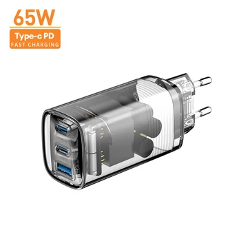 65w 3-port Gan Charger Pd 65watt Travel Chargers Multi Function ...