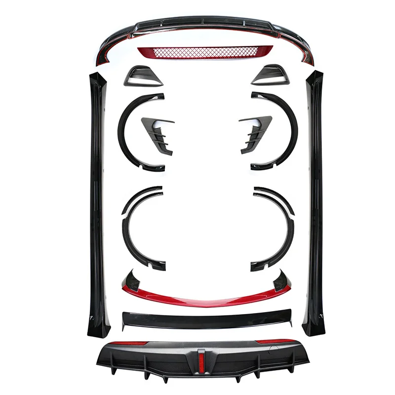 New design body Modification kit carbon fiber rear bumper side skirts ...
