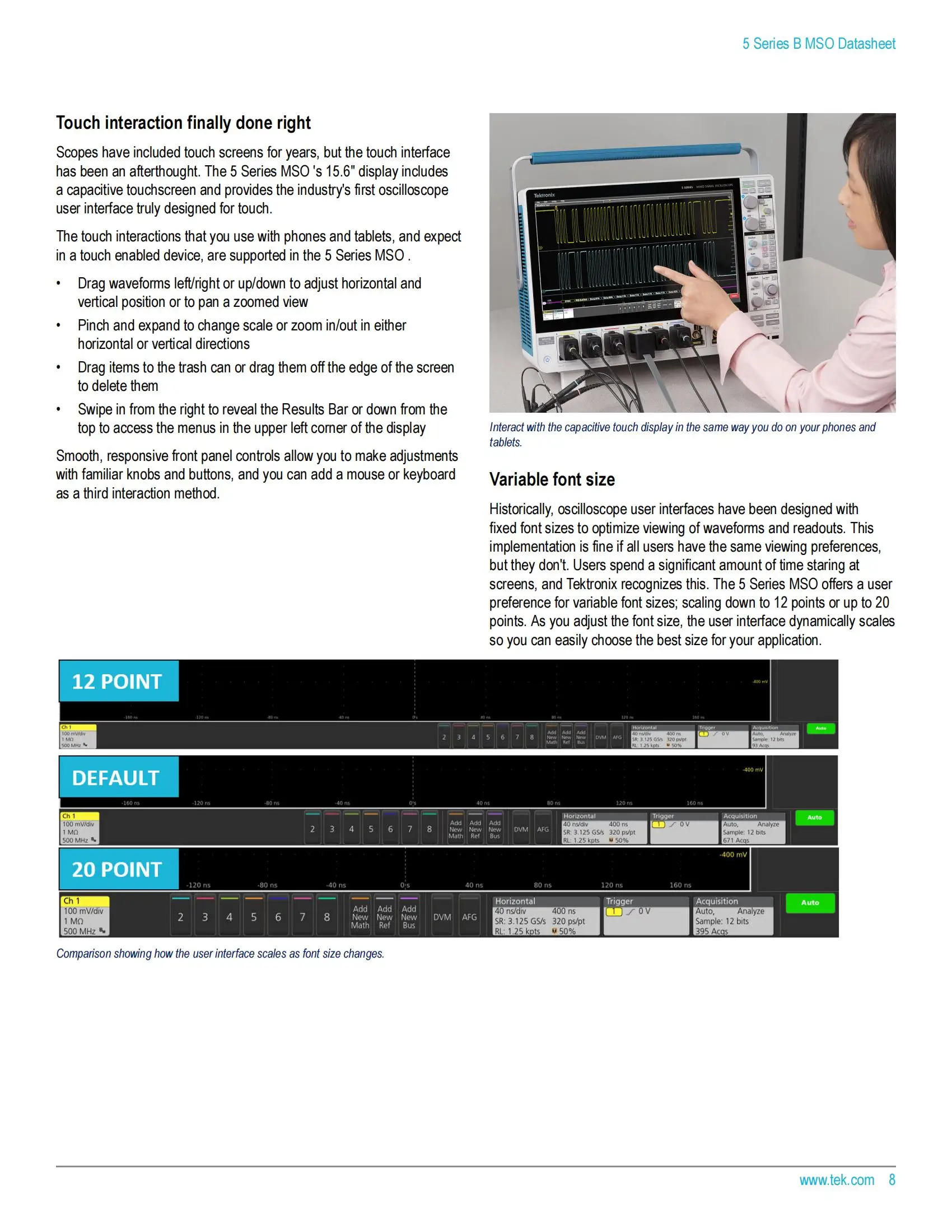 Tektronix MSO58B 50 MHz/ 2 GHz 4/32 Channels 5 Series B MSO Mixed ...