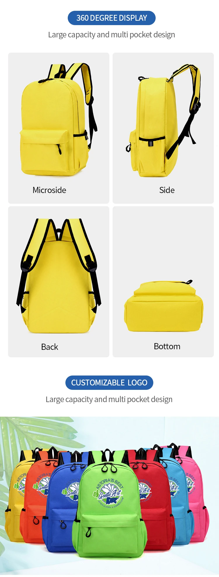Customized High-Quality Student Backpacks - Waterproof & Fashionable