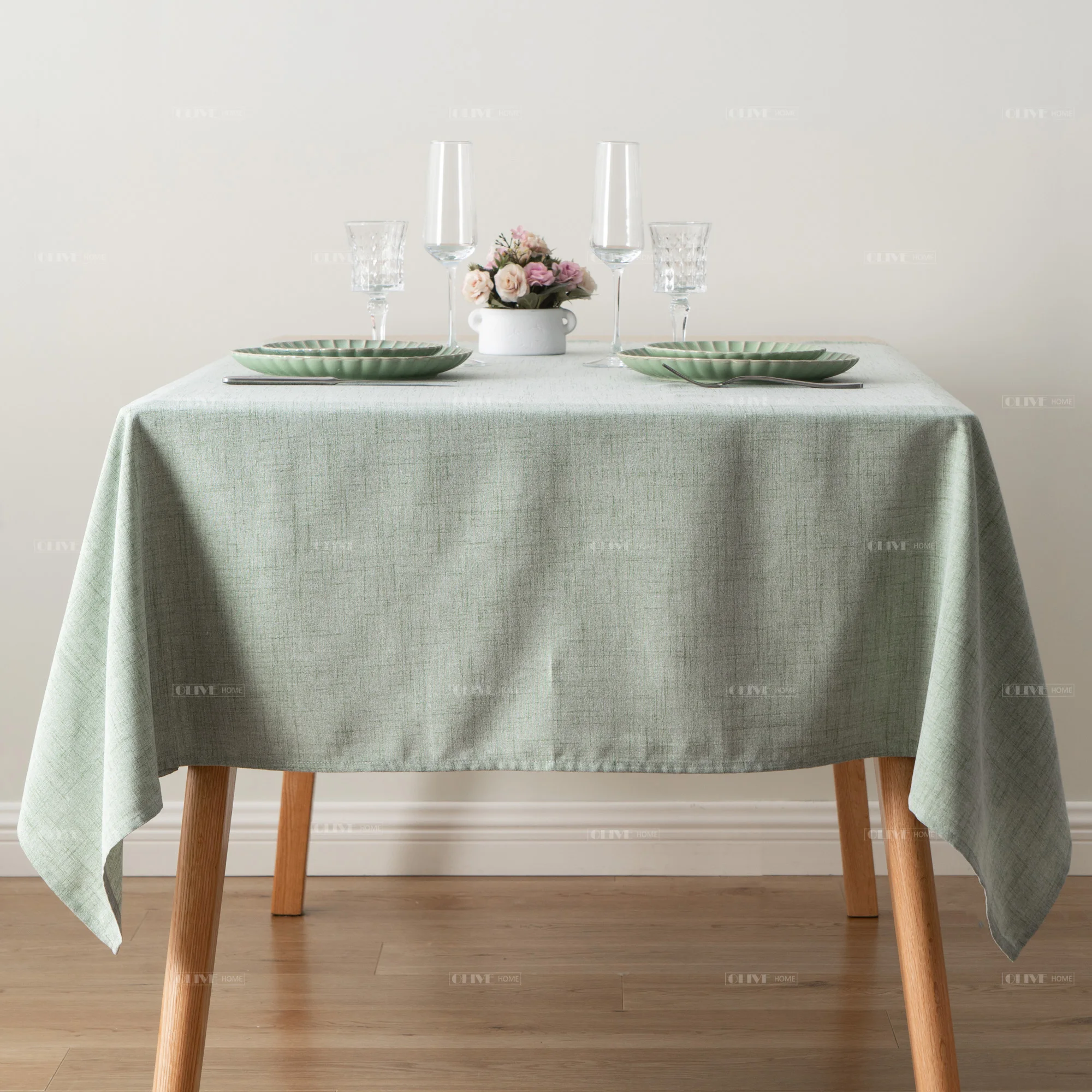 Rectangle Table Cloth Linen Farmhouse Anti-Shrink Soft and Wrinkle ...