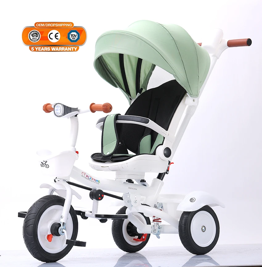 WQL Kids Baby Trike with Safety Guardrail - 3 EVA Wheels Tricycle for 2 ...