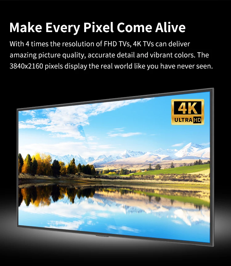 100 Inch LED TV - 4K UHD Smart Television with Tempered Glass