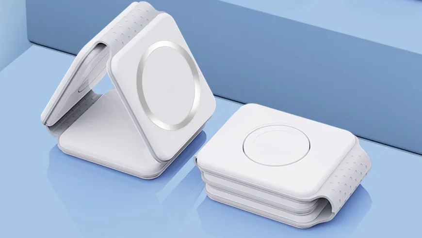 3 In 1 Magnetic Foldable Desk Phone Charger 15w Fast Wireless Magnet ...