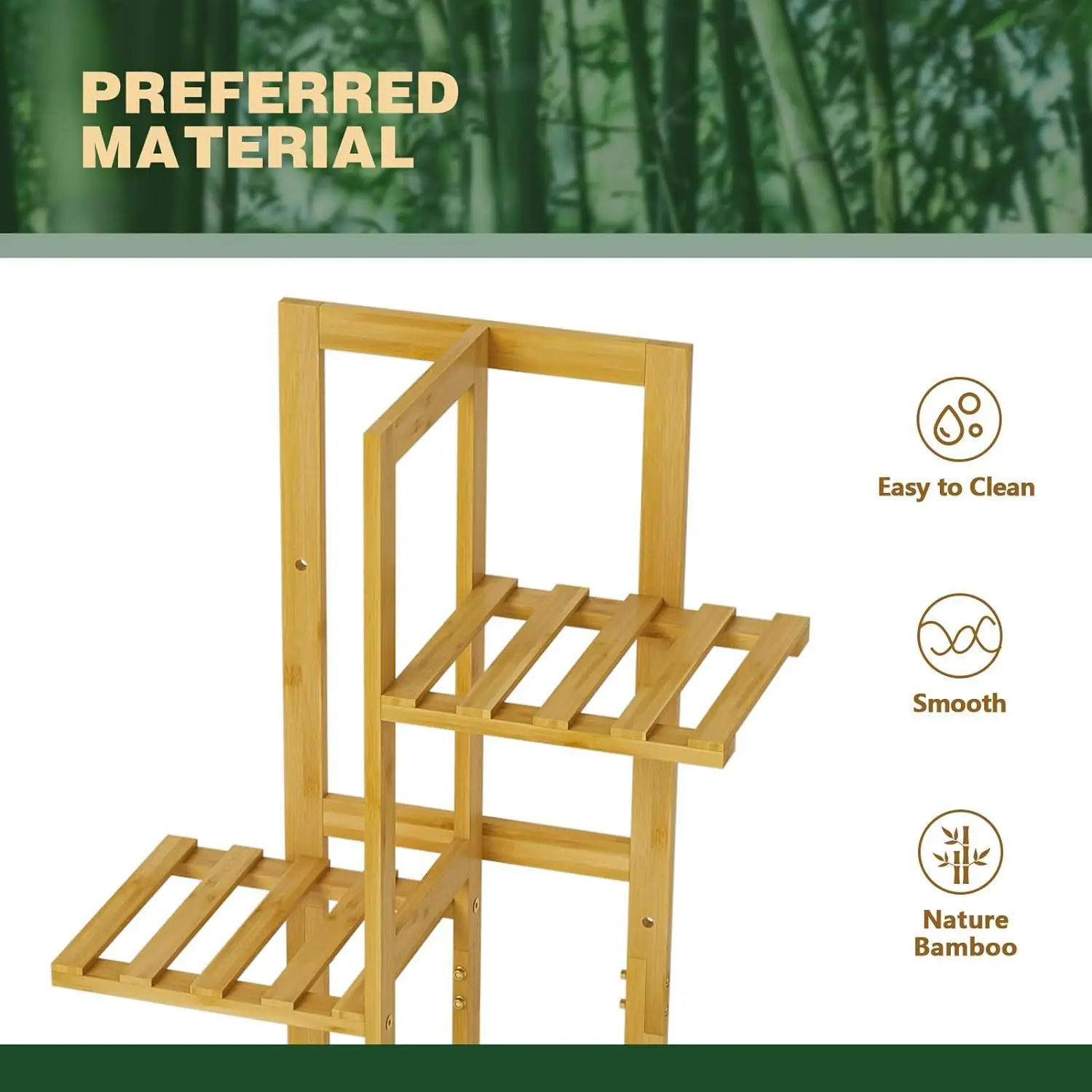 5-tier Bamboo Plant Rack Stand.6-potted Bamboo Plant Display Rack ...