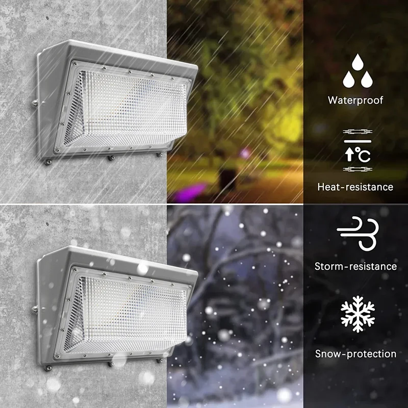 Woojong LED Outdoor Wall Light 130mm/Watt CRI 80 IP65 Aluminum with Photocell and ETL Driver 100 ...