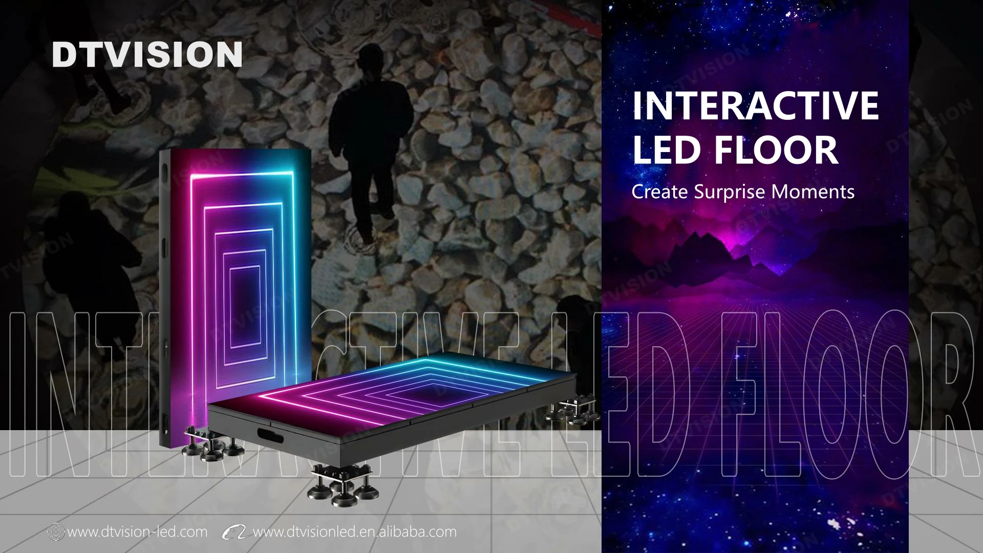 Full Color Smd P3.91 P4 Interactive Dance Floor Advertising Panel Tile ...