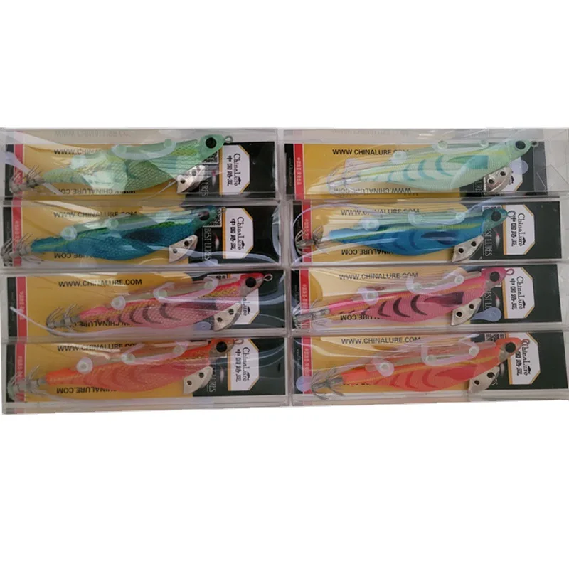 Hot Sale Egi Octopus Light Cloth Model Squid Jig 115mm 21g 100mm 12g Egi Wood Shrimp Squid Jig ...