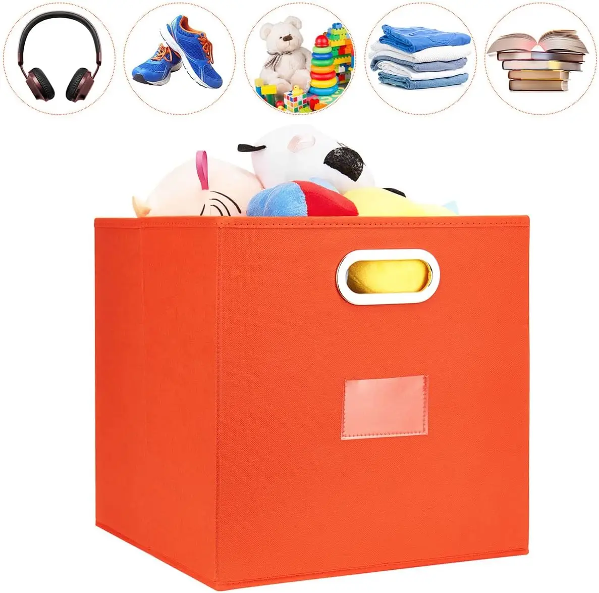 Modern Design Square Storage Box With Metal Handle Printed Non-woven ...