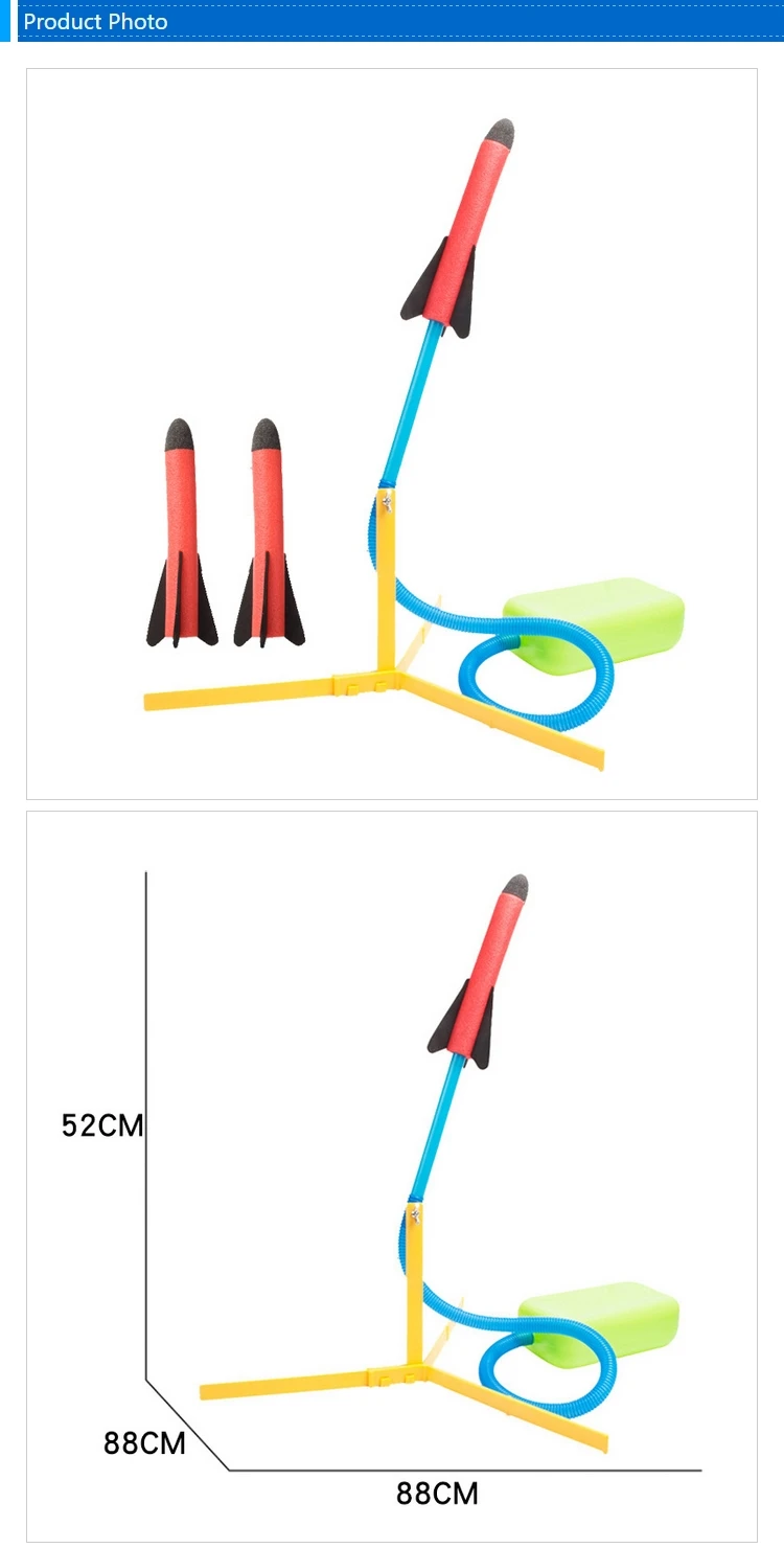 Outdoor Game - Jumping Foam Pump Rocket Launcher Toy