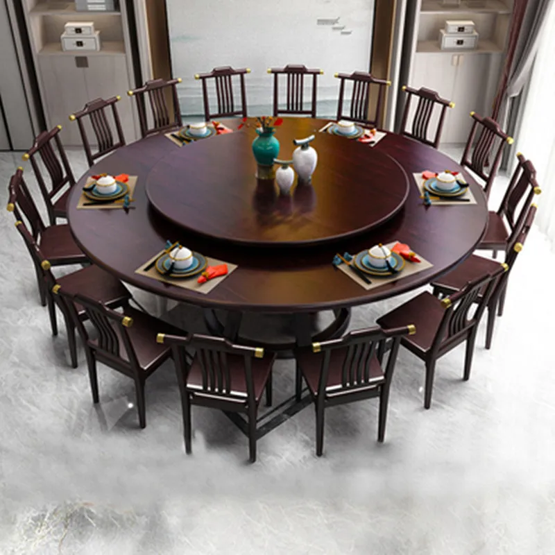 Custom Turntable Solid Wood 2m Round Table for Living Room