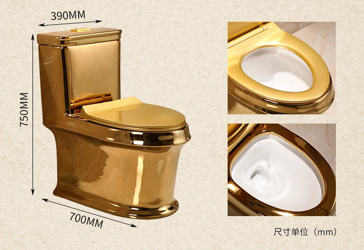 Luxury Gold Toilet - Dual-Flush Ceramic Sanitary Ware