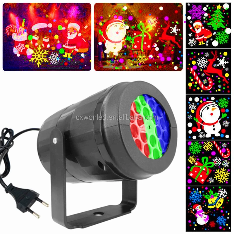 16 Patterns RGB Christmas LED Projection Lamp Snowflake Projector Light ...