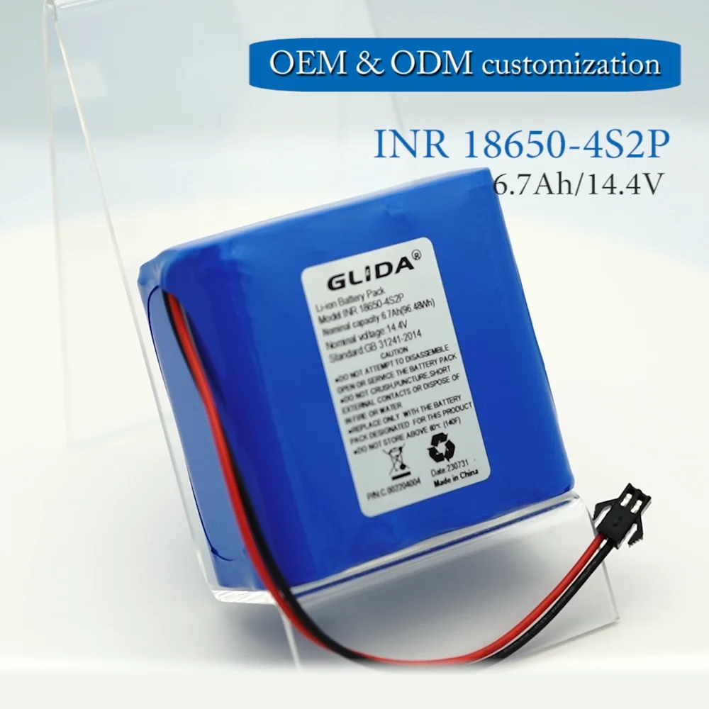 Flexible Packaging Battery 18650 Li Polymer Battery Pack 14.4v 6.7ah ...