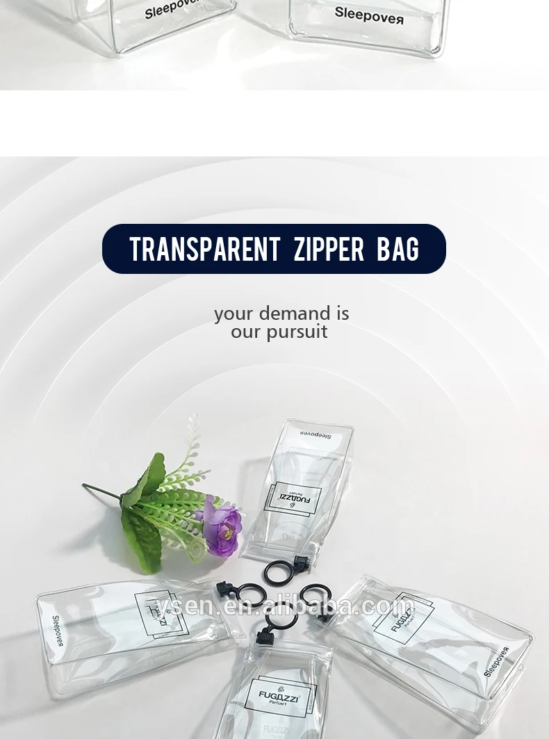 Stand up PVC Transparent Zipper Pouch - Perfect for Perfume