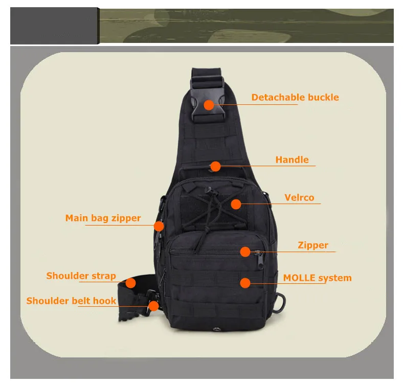 JSH Custom Waterproof Outdoor Chest Sling Bag Shoulder Tactical ...