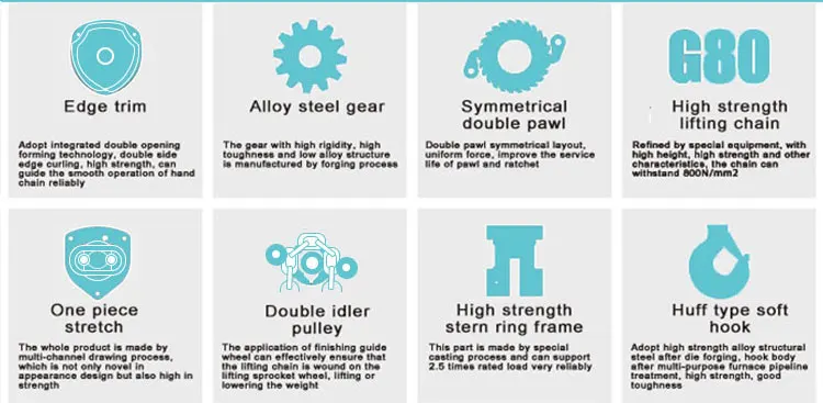 Available Hand Pull Gourd Block Hoists 1t Chain Hoist For Glass ...