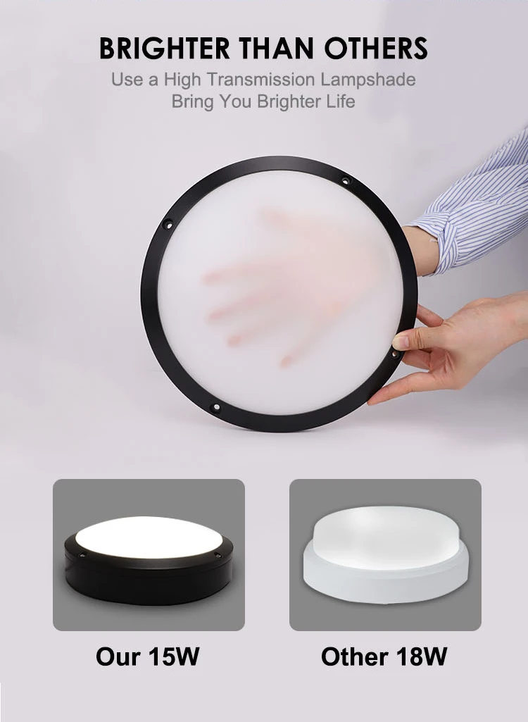 Customization 15w Pc Round Sensor Ceiling Led Light Sensor For Corridor ...