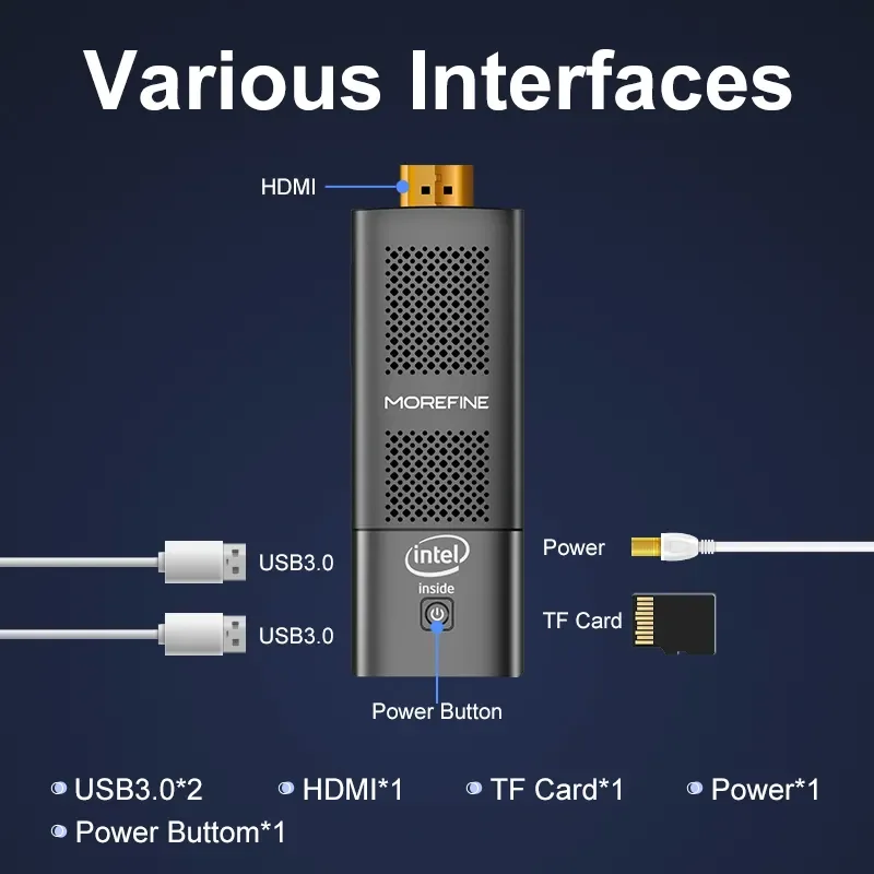 Morefine M1k M1s Stick Mini Pc Desktop Computer Celeron J4125 Processor ...
