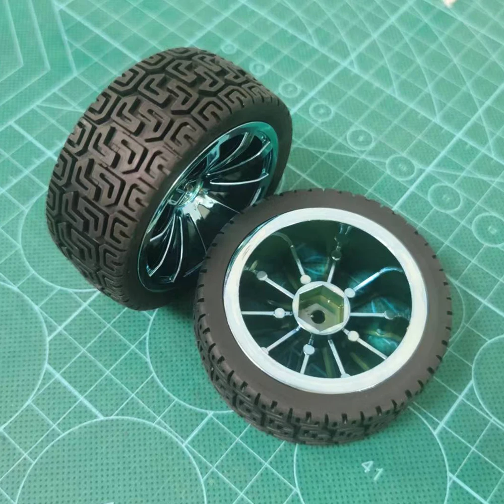 65mm Rubber Hub Hexagonal Hole Wheel Tire DIY Toy Model Accessory for ...