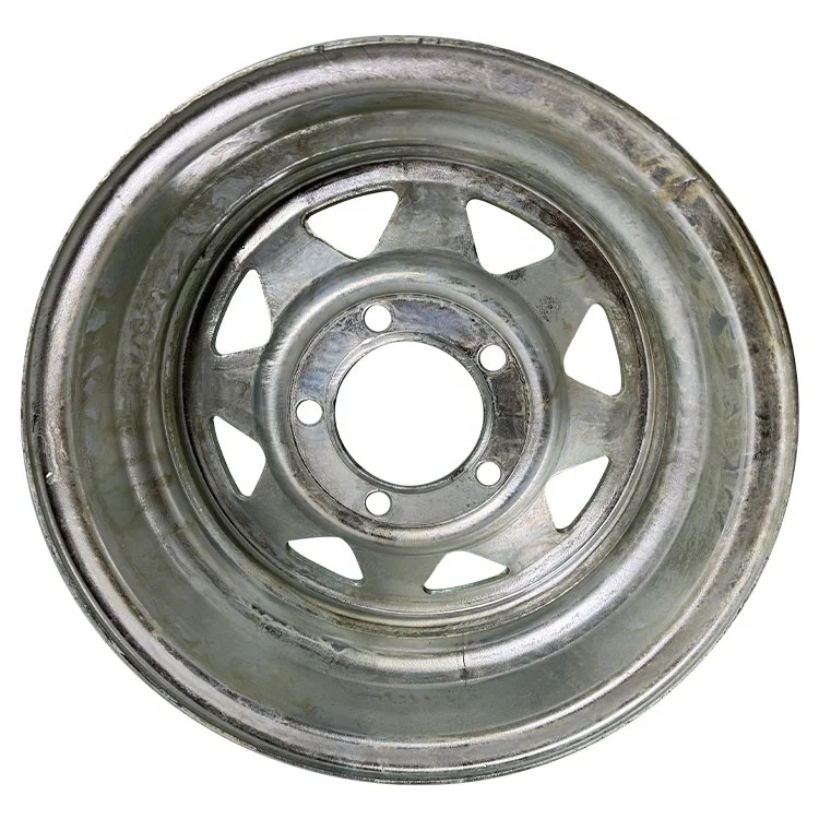 8 Spoke 16 Inch Steel Wheel Rims 6x139.7 White Powder Coated Chrome ...