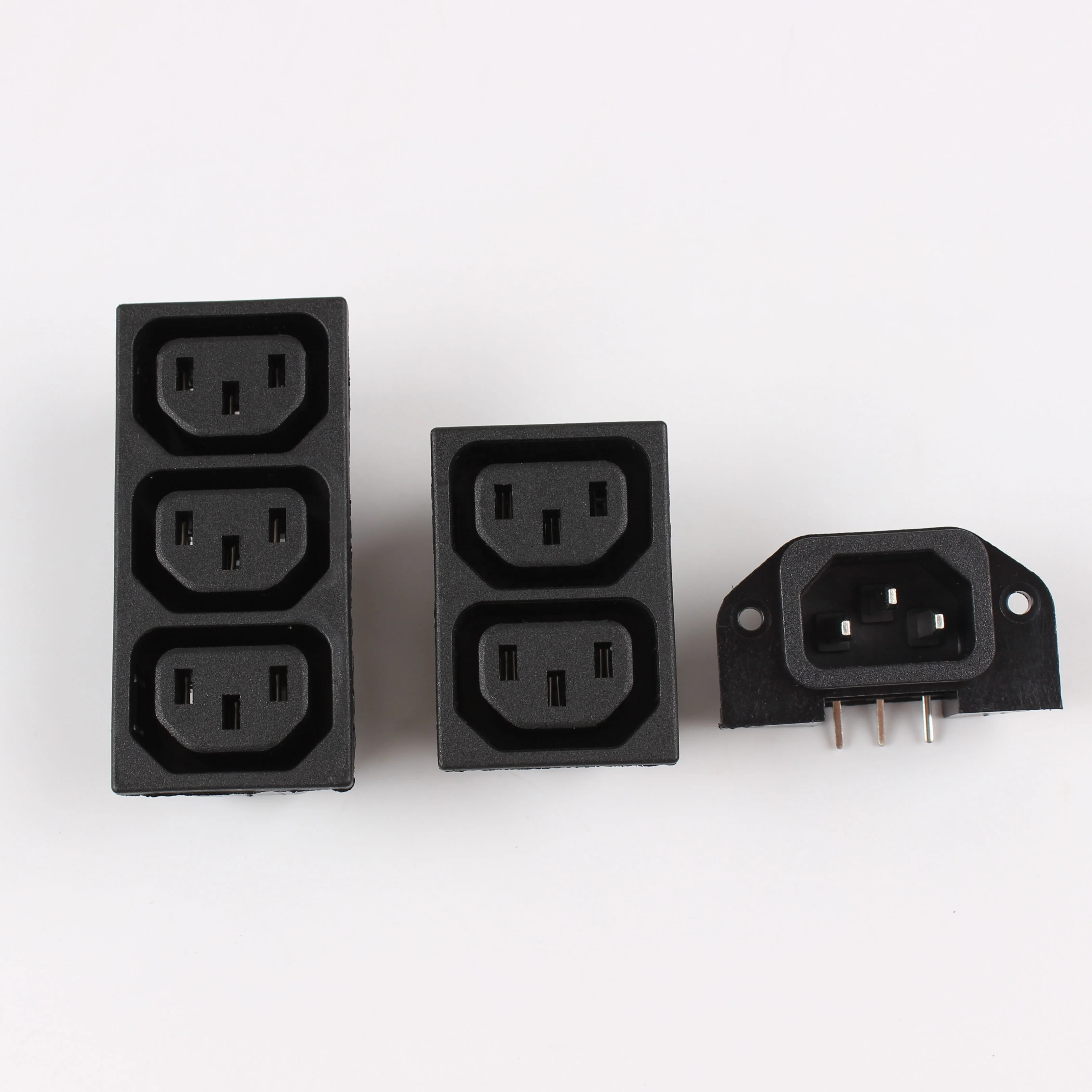 3 Ways C13 Female Power Socket AC electric wall socket embedded four ...