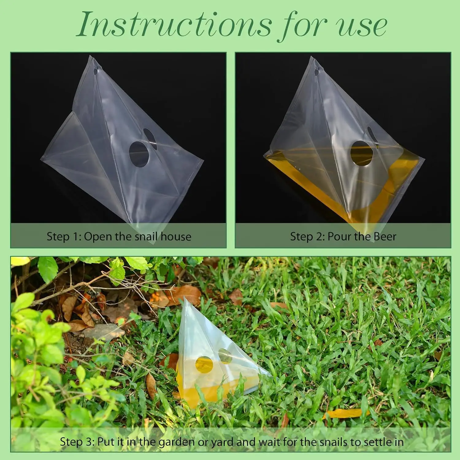 Single-Use Transparent Outdoor Garden Snail Capture Bag Disposable Slug ...