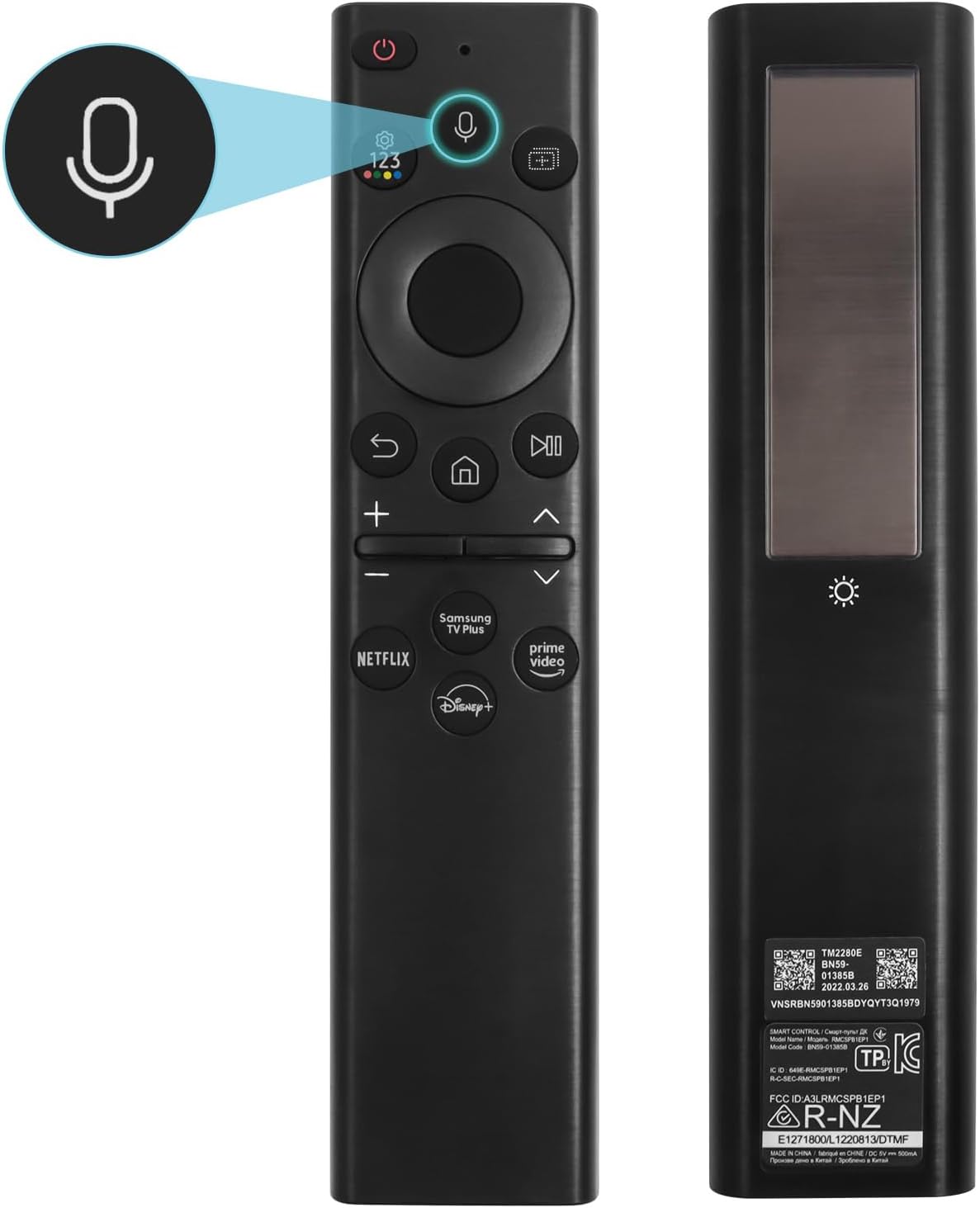 BN59-01385A Solar Charging Voice Remote Control for Samsung Smart Tvs