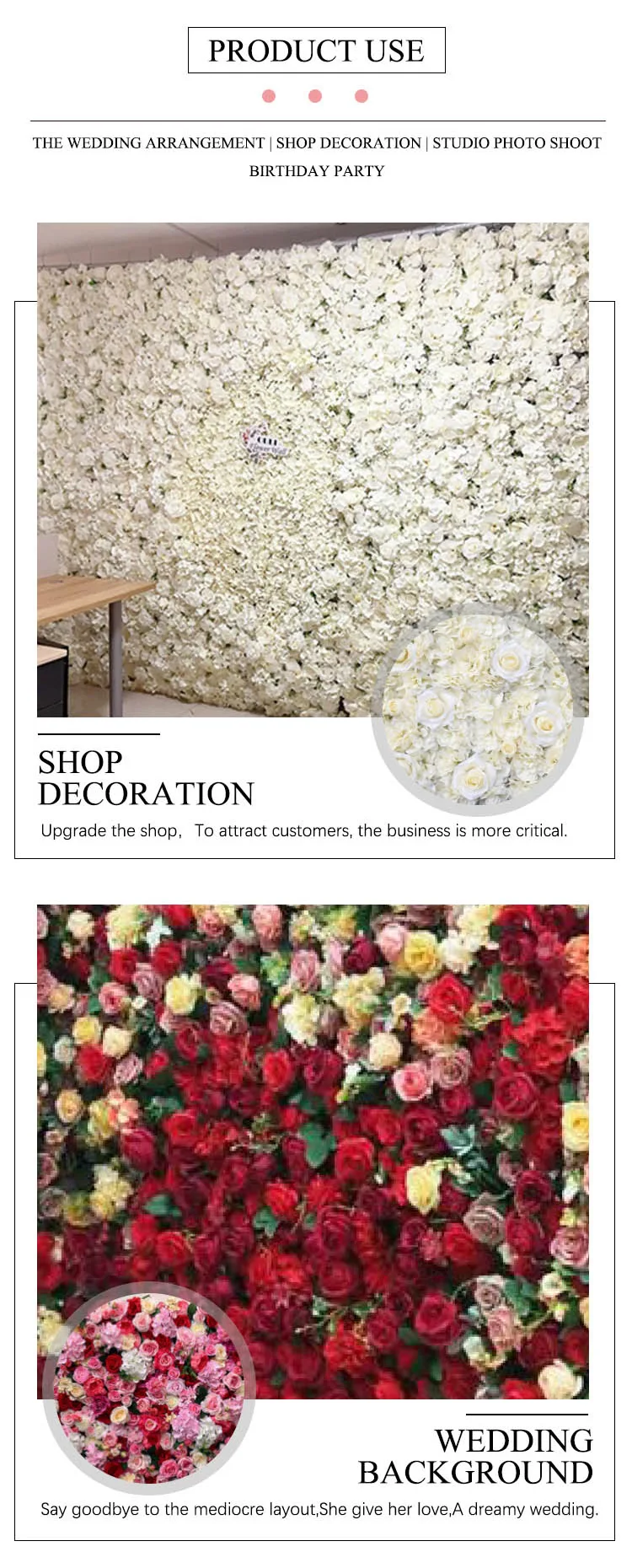 8ft X 8ft Red Flower Wall Backdrop Panel 3d 5d Roll Up Zipper Fabric ...