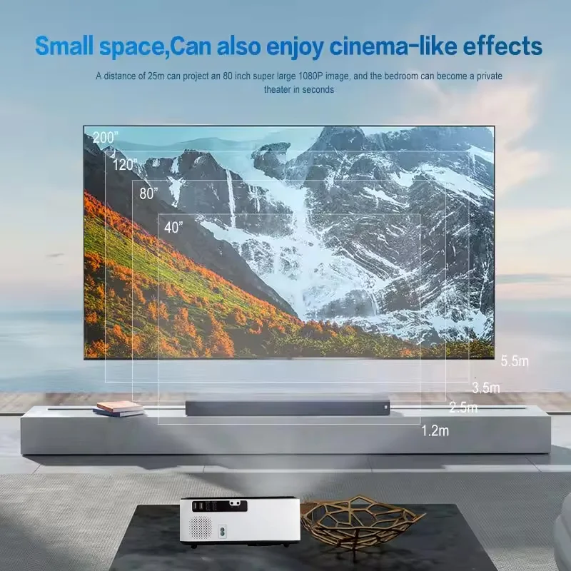 Factory Portable Projector Android TV Projector Netflix 4K 200 ANSI ...