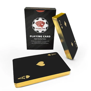 Custom Printing High Quality Black Poker Gold/silver Edge Playing Cards ...