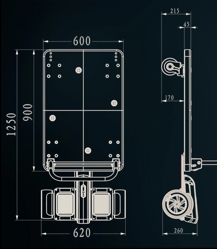 Foxtechrobot Electric Charging Dolly - Heavy Duty Trolleys