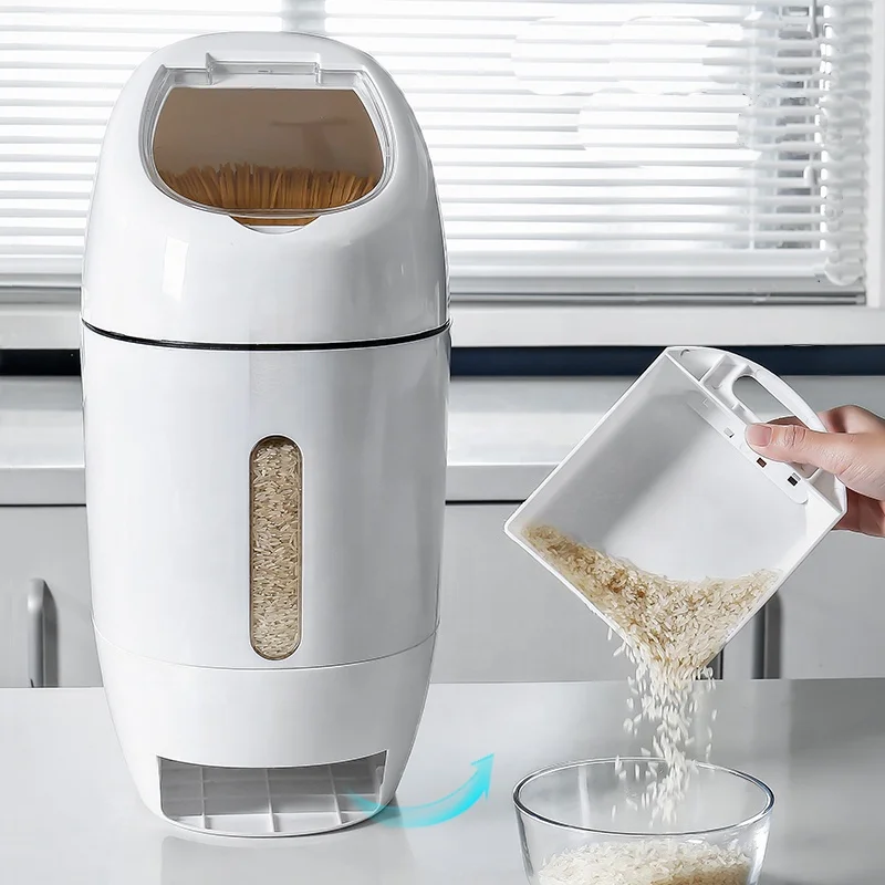 Wholesale 10kg Durable Plastic Rice Bucket Dry Food Rice Dispenser ...