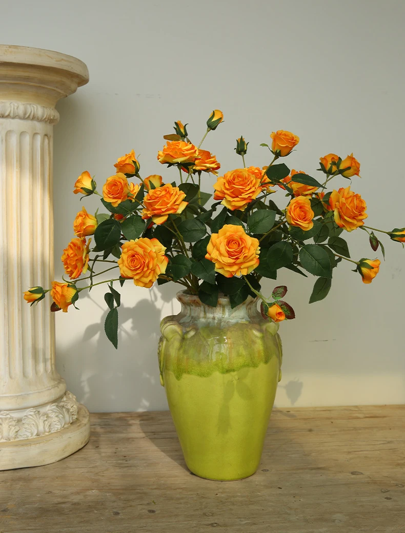 5 Heads Artificial Rose Fake Flowers Creative Floral Landscaping Window ...