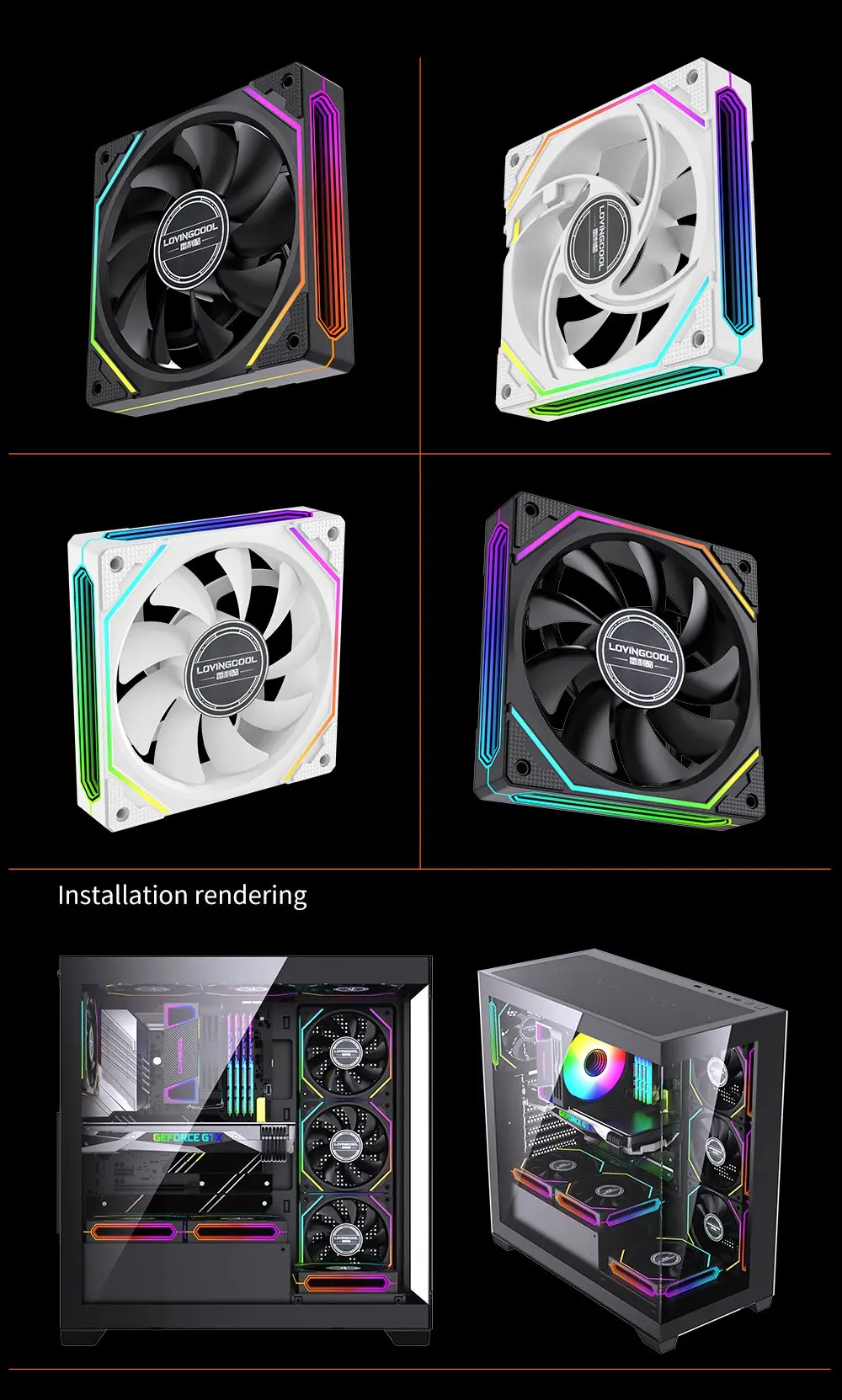 Lovingcool 120mm RGB ARGB Gaming CPU Cooler OEM Factory Air Cooling for ...