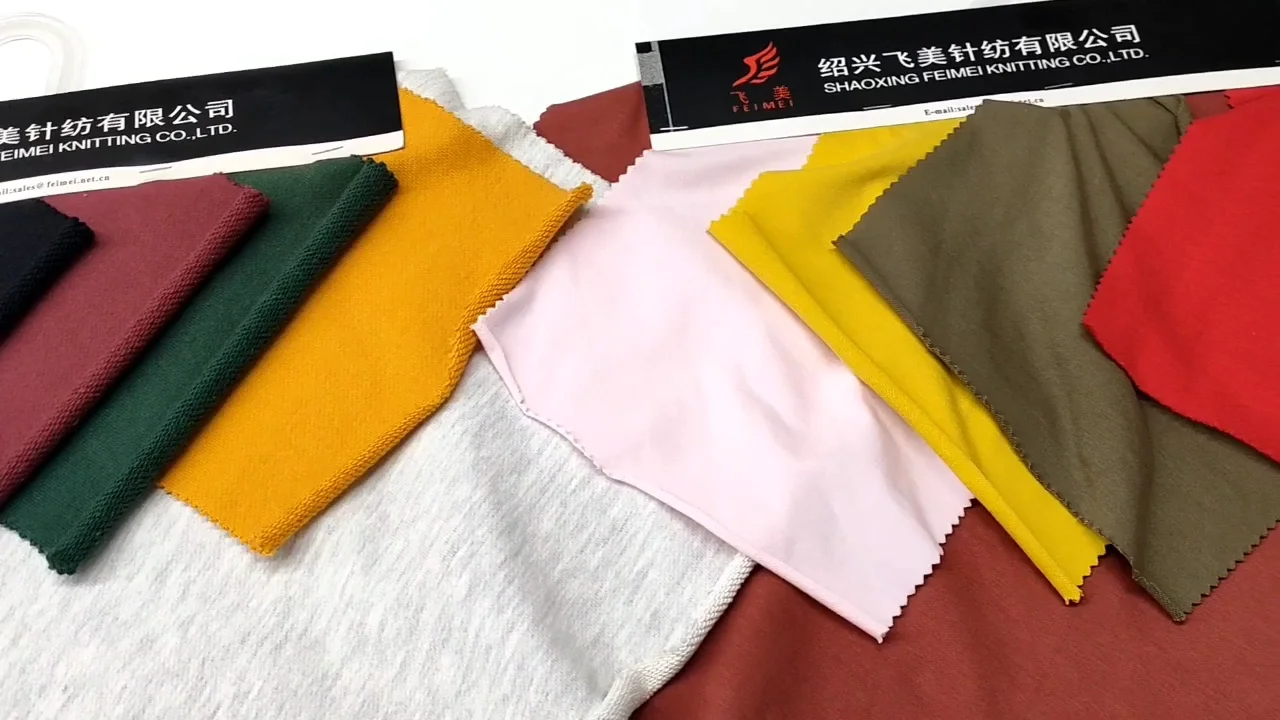 500 Gsm Heavy Weight Plain Dyed Cvc Fleece Fabric Knitted French Terry ...
