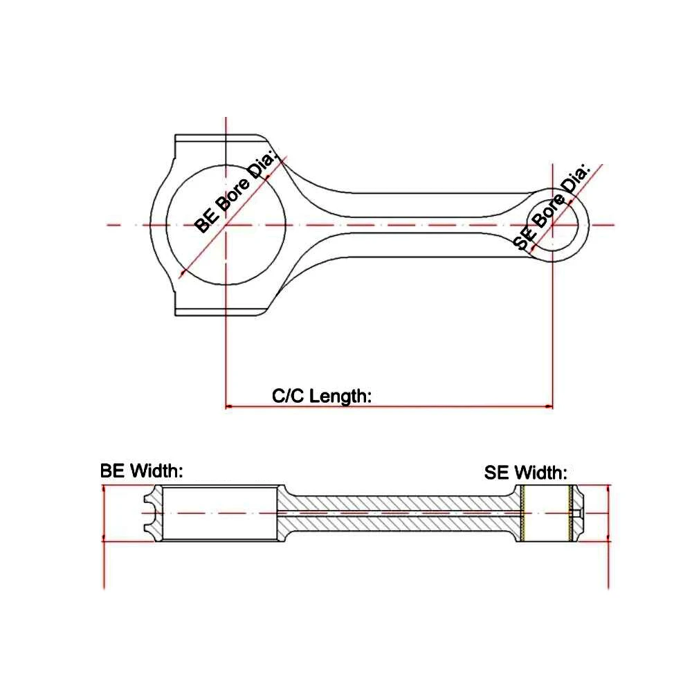 Himycar H Beam Rods For Acura Tsx Crv Element Accord K24 K24a K24a4 ...