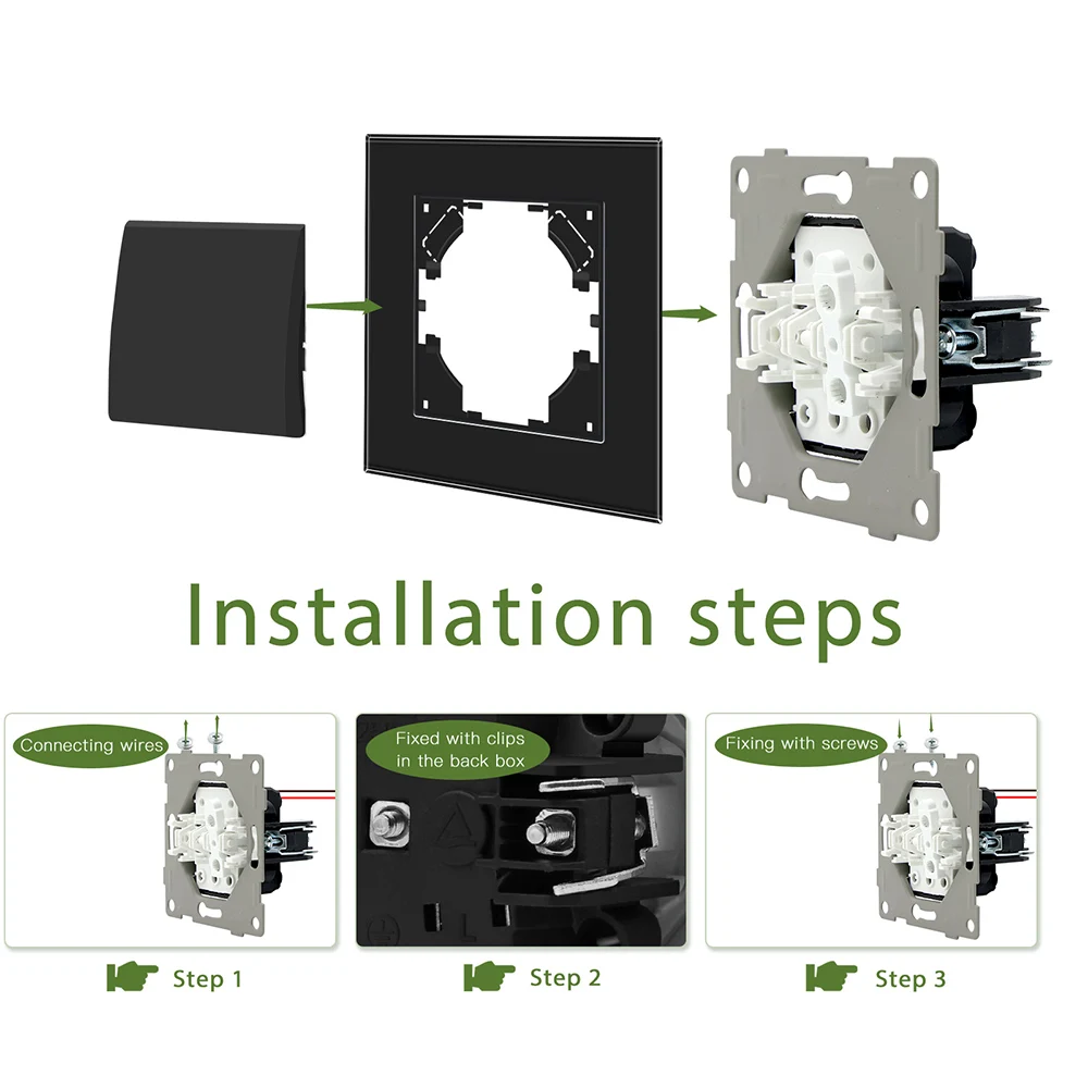 MVAVA Color Electrical Concealed Installation European 1/2/3/4 Gang 1 ...