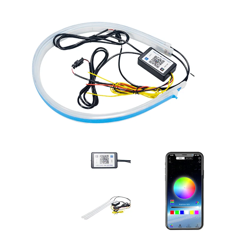 Universal RGB Flexible LED Turn Signal Strip New Condition Daytime ...