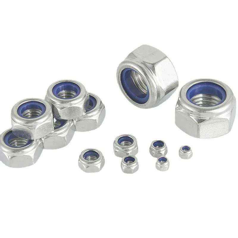 M4 Hexagonal Self-locking Nuts 304 306 Nylon Lock Nuts Din985m3-m0 ...