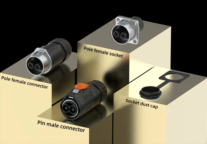 Circular Ip67 Waterproof Electrical Male Female Gold Plated Terminal ...