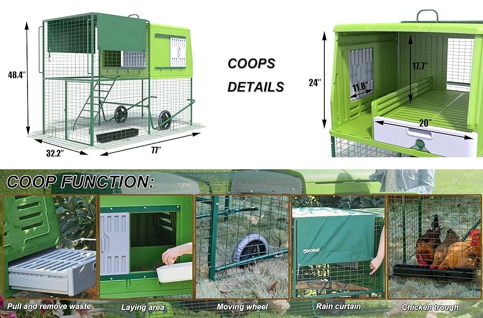 Backyard Mobile Nesting 4 Nest Chicken Coop on Wheels