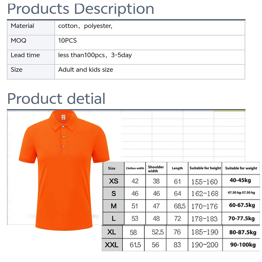 Custom-Made XL Work Clothes Quick-Drying Short-Sleeved for Polo Shirt ...