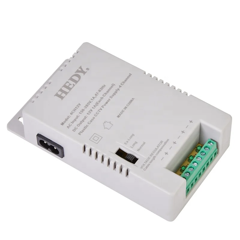 4 Channel 48W CCTV Power Supply with Cable Length Compensation