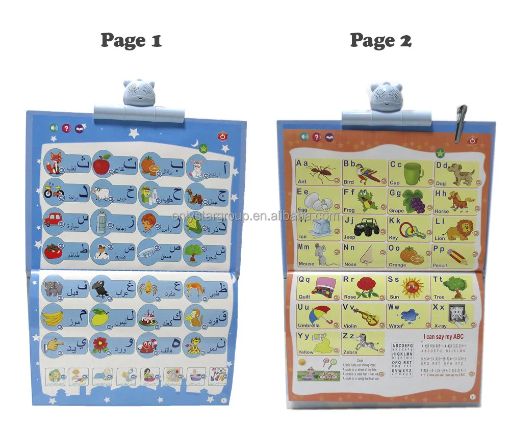 Bilingual Talking Alphabet Poster For Kids Arabic English Early ...