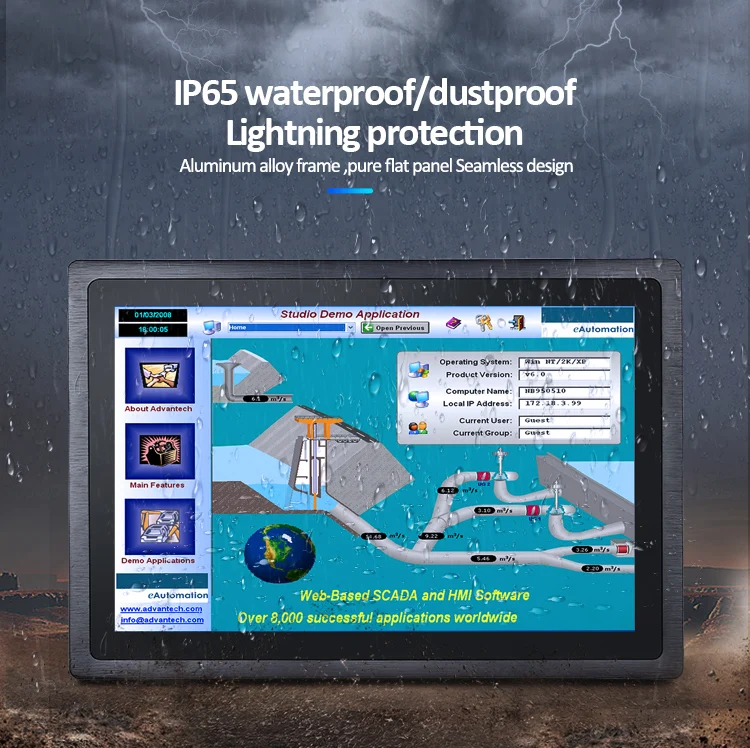 IP65 Waterproof 21.5 Inch Industrial Touch Screen Monitor