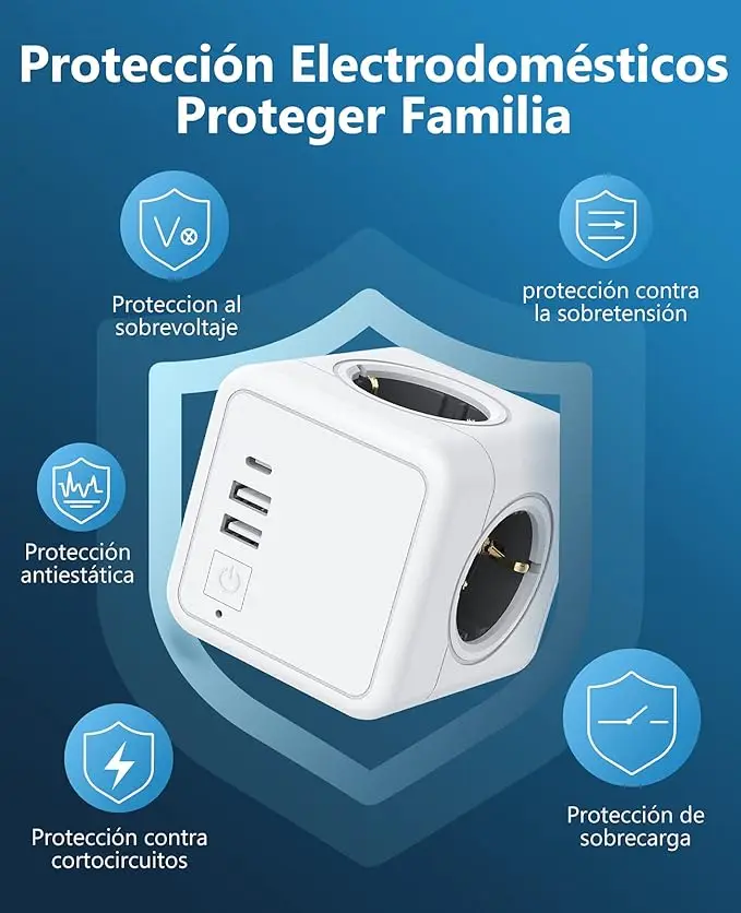 Alibaba.com: 4 EU outlets, 2 USB + 1 Type C ports, 16A 220V portable ...