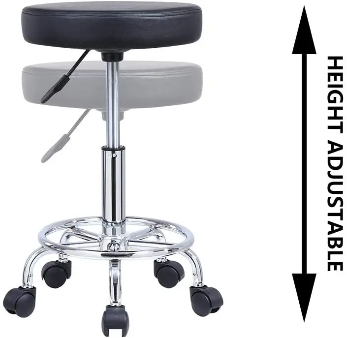 Customized Adjustable Hydraulic Rolling Swivel Round Saloon Chair Bar ...