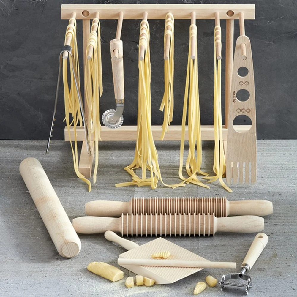 2025 Wood Pasta Starter Set Wooden Pasta Utensils Tool Kit Fettuccine ...