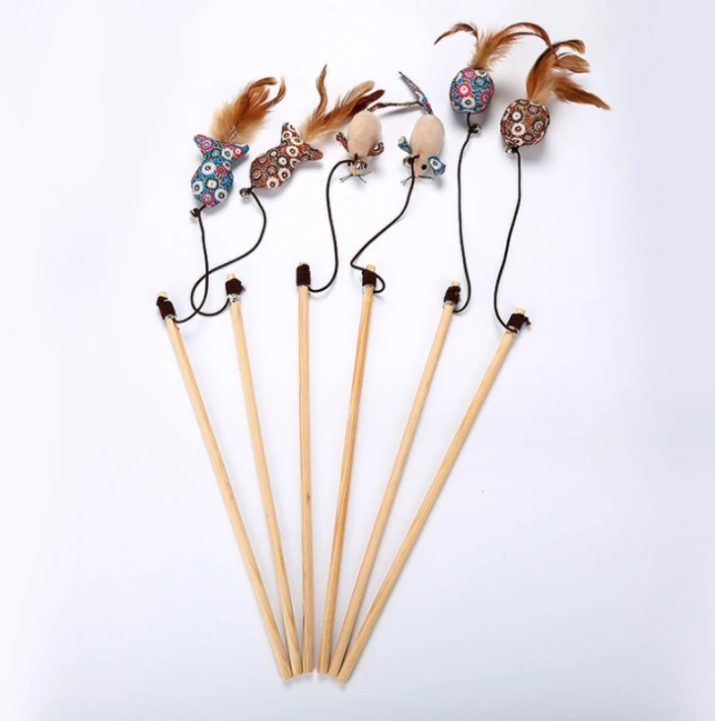 Wooden Cat Teaser Stick - Sustainable Cat Toy